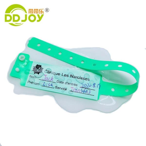 Quality 100pcs Custom Writeable ID Bracelets for Child Park Waterproof Patient Wristband for sale