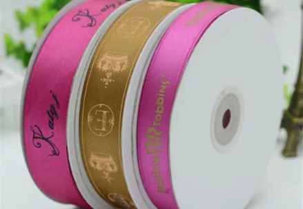 Quality Customized Print Satin Grosgrain Ribbon with Logo For Wrapping Decoration for sale
