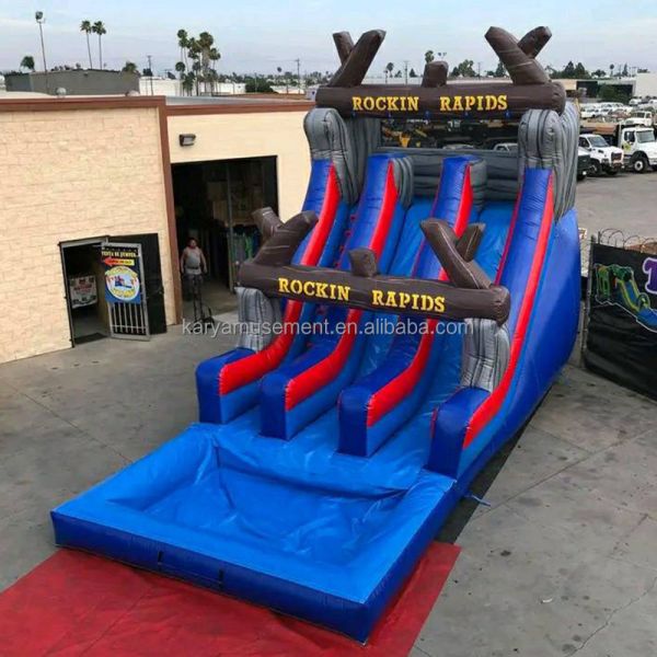 Quality Popular Inflatable Combo Bouncy Jumping Castle with Rock Red Waterslide and Big for sale