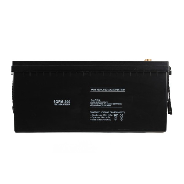 Quality Rechargeable 12V200AH AGM Deep Cycle Battery with 10 Years Design Life and Female Copper Insert M8 Terminal for sale