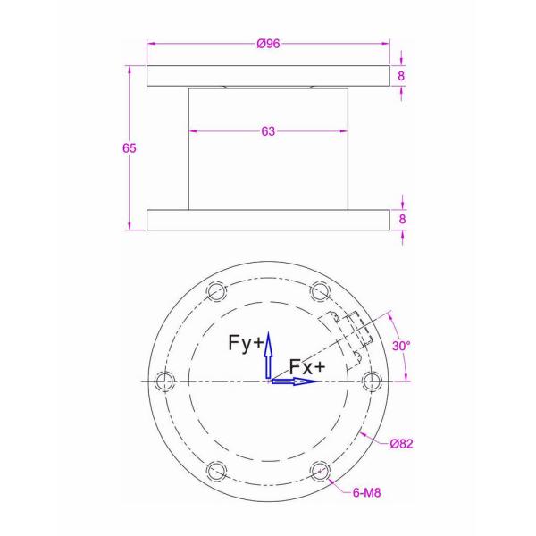Quality Flange to Flange 3-axis Load Cell 10kN 5kN 3kN 2kN 1kN Tri-axial Force Sensor for sale