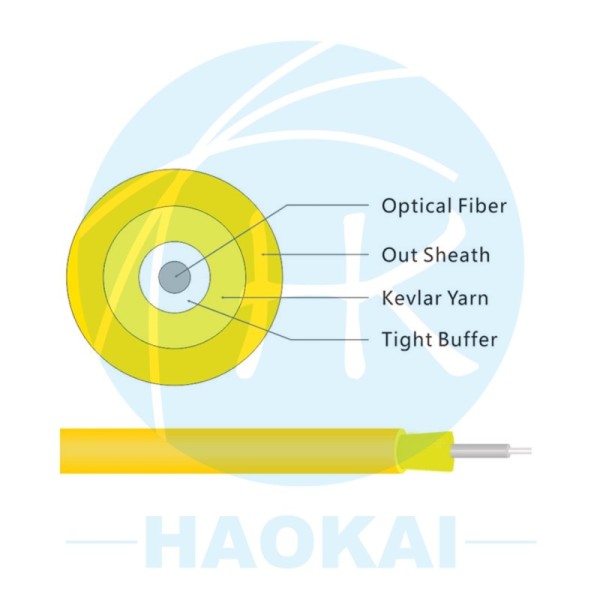 Quality Single Core Simplex Indoor Optical Cable 3mm GJFJV G652D SM Fiber for sale