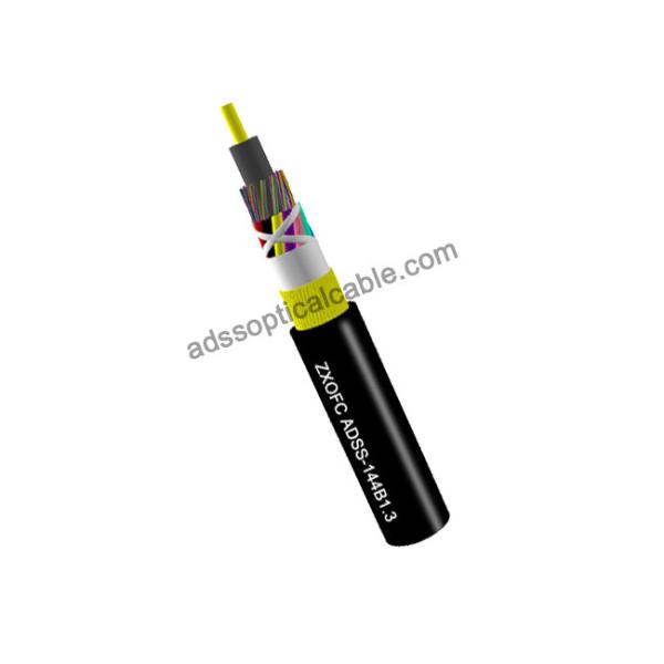Quality 144 Core ADSS Optical Cable / External Aerial Cable Red White Blue Stripes 100m for sale
