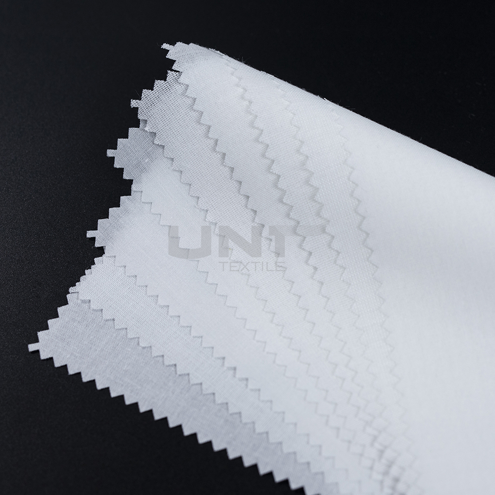 Quality 185 GSM 150 cm Width Plain Weave 100% Polyester Shirt Interlining Fabric with for sale