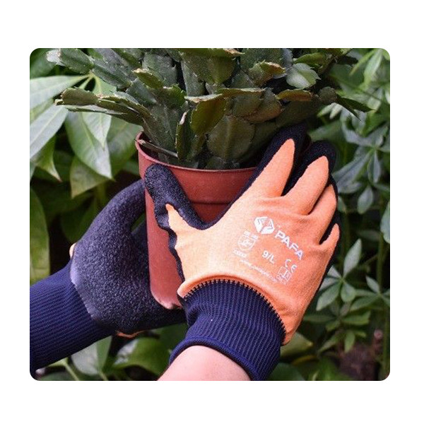 Quality Orange Polyester Seamless Liner Ultimate Dexterity Rubber Protective Gardening for sale