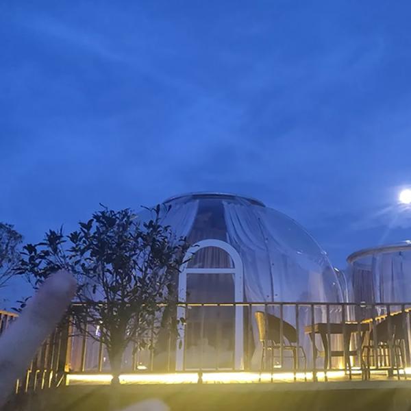 Quality Prefab Glamping Dome Tents Diameter 5m Lightweight Clear Dome Tent for sale