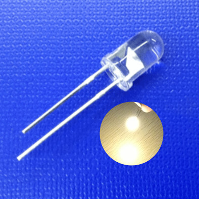 Quality LED Light Emitting Diode 5mm 2700K Warm White 25000mcd High Intensity Round Clear Lens With Flange for sale