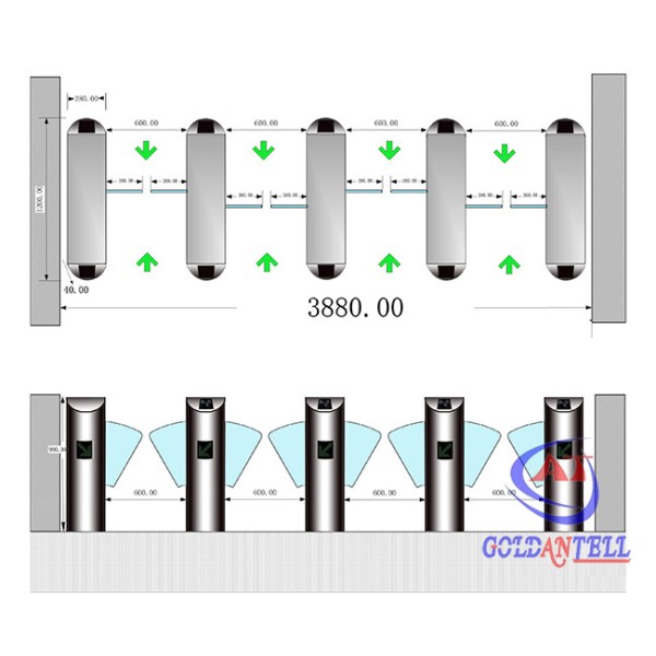 Quality High Speed Glass Lane Flap Turnstile Barrier Gate for sale
