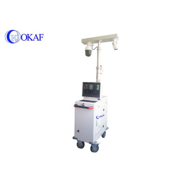Quality Battery Power Body Temperature Detection Tower Mobile Sentry With Binocular for sale