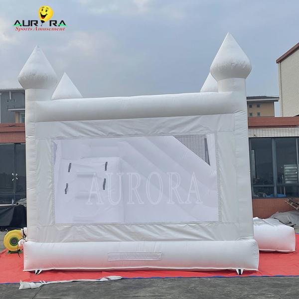 Quality Customized Inflatable Bouncy Castle With Slide Wedding White Bounce House for sale