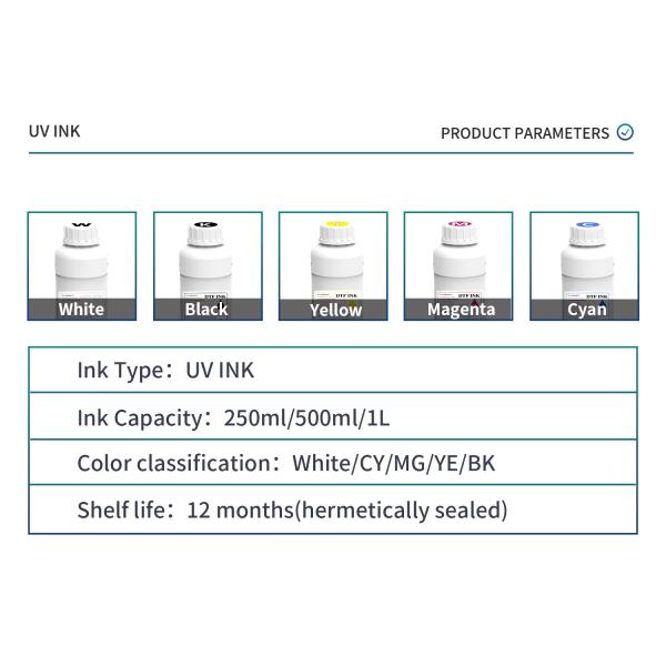 Quality 1000ml UV Digital Ink For DX5 DX7 XP600 TX800 Printers Opaque CMYKW V for sale