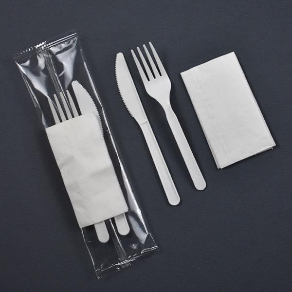 Quality 6inch Biodegradable Cornstarch Tableware Individually Wrapped Disposable Cutlery for sale