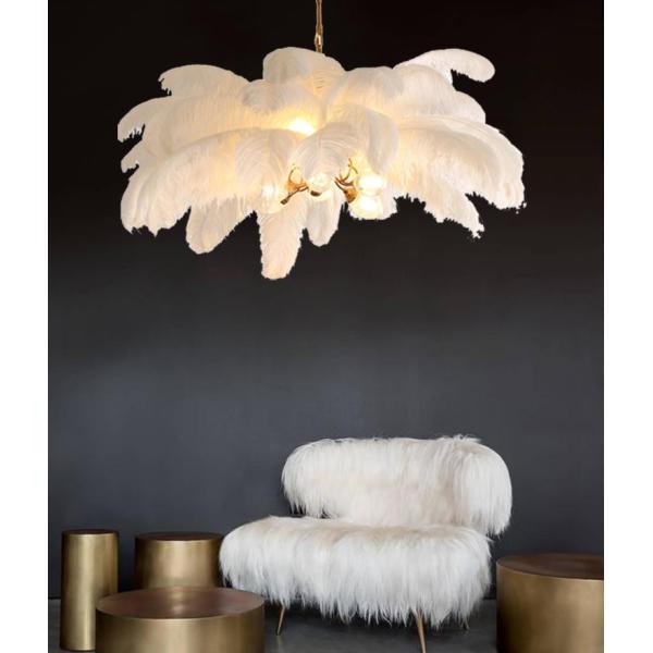 Quality Changeable Brightness Art Deco G9 Ostrich Feather Chandelier for sale