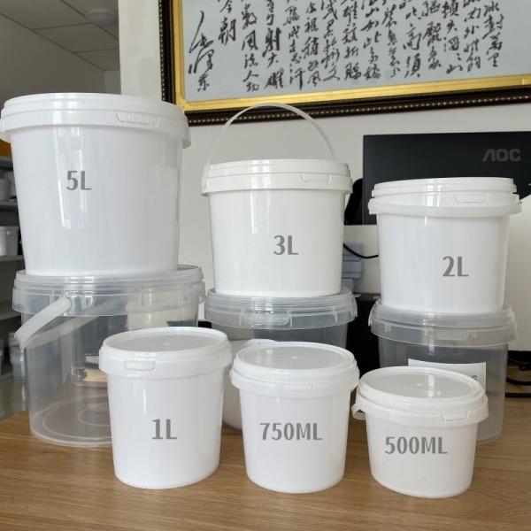 Quality White Customized LOGO Printed Clear Plastic Pail Popcorn Bucket for sale