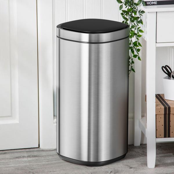 Quality Touchless Intelligent Smart Sensor Bin Trash Can Stainless Steel Sustainable for sale