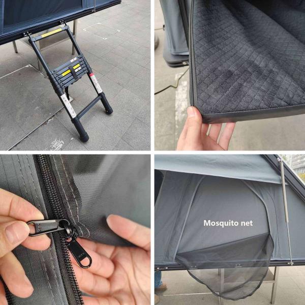 Quality Clamshell Free Ladder Hard Shell Rooftop Tent 210*132*150cm Open Size for sale