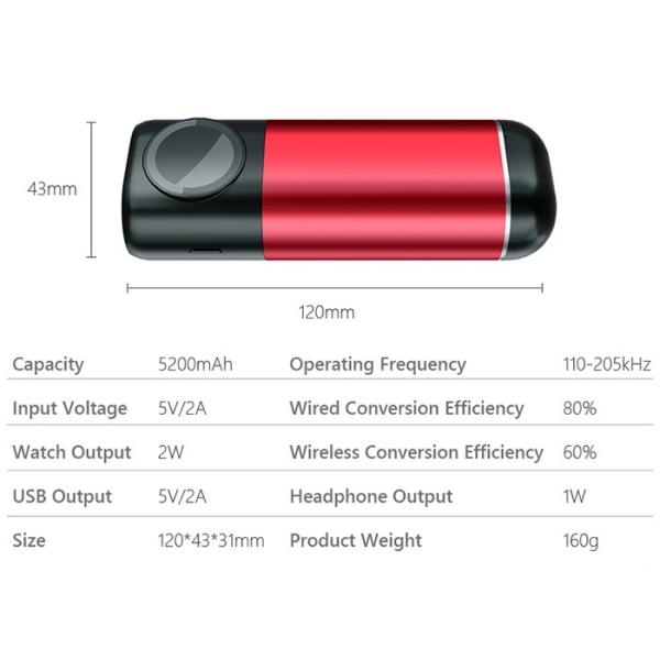 Quality Portable Alu 5200mah 3 In 1 QI Wireless Charger for sale