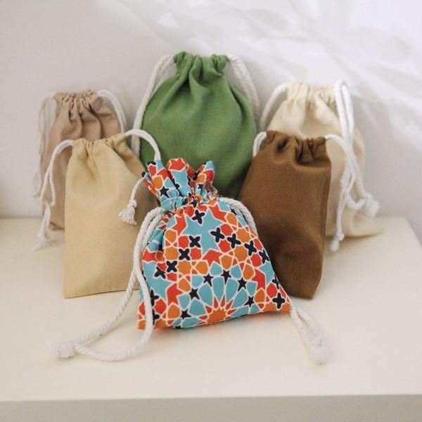 Quality Durable Custom Logo Printed Gift Canvas Cotton Double String Handbag Dust for sale