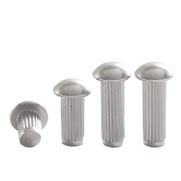 Quality 304 stainless steel round head straight grain sign knurled solid rivet, self-piercing rivet, driving rivet wholesale M3/M3.5/M4/M5 for sale