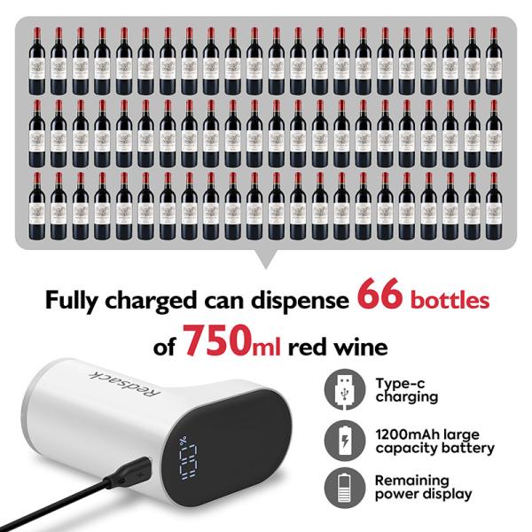 Quality 1200mah Battery Smart Multi Smart Wine Aerator And Dispenser With LED Touch for sale