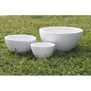 Quality Modern Round Fibre Clay Garden Pots Hand Carved Lightweight for sale