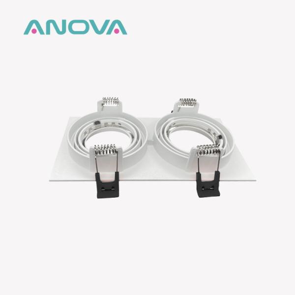 Quality Dual-Head Square Recessed Spotlight 20° Tilt & Rotating Housing for sale