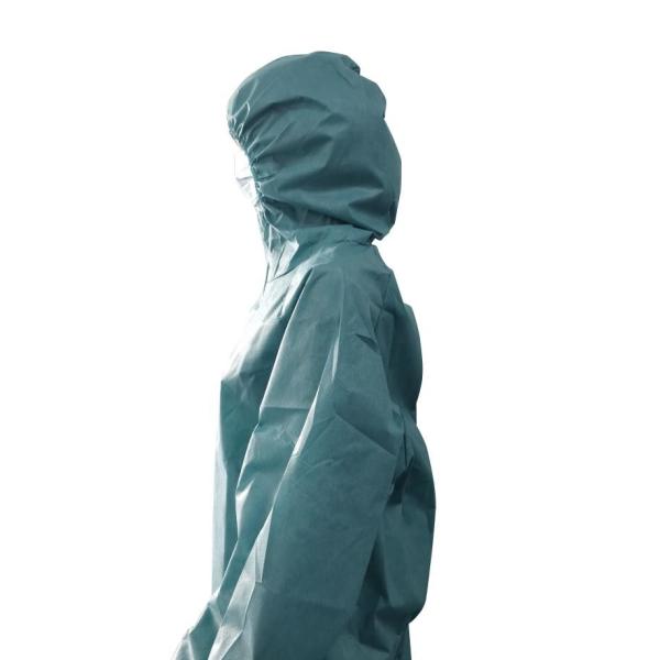 Quality 50gsm SMS PP Nonwoven Disposable Coverall Isolation Gown for sale