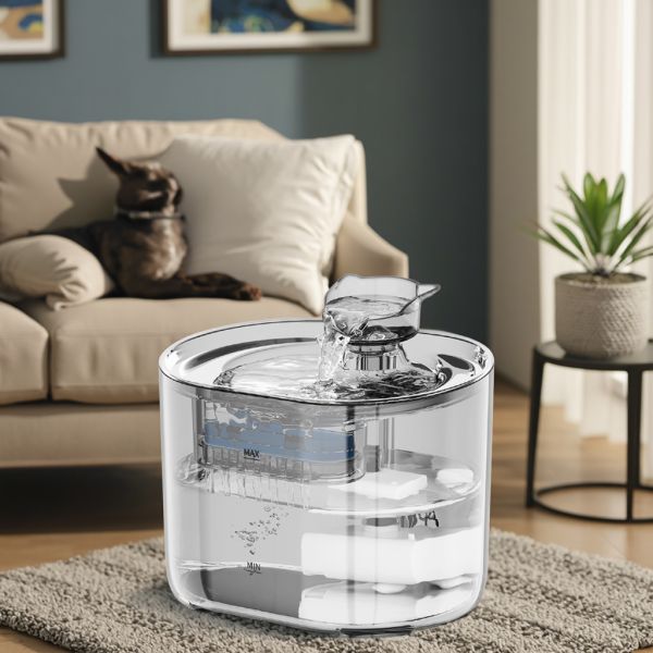 Quality 2.2L Eco-Friendly Automatic Portable Cat Dog Water Feeder ABS/PC Pet Fountain with Charge Source Cute Style for sale