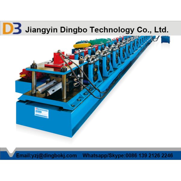 Quality 3phase / 50 Hz W-beam GuardRails Roll Forming Machine with Cr 12 Mould Steel Cutter Blade for sale