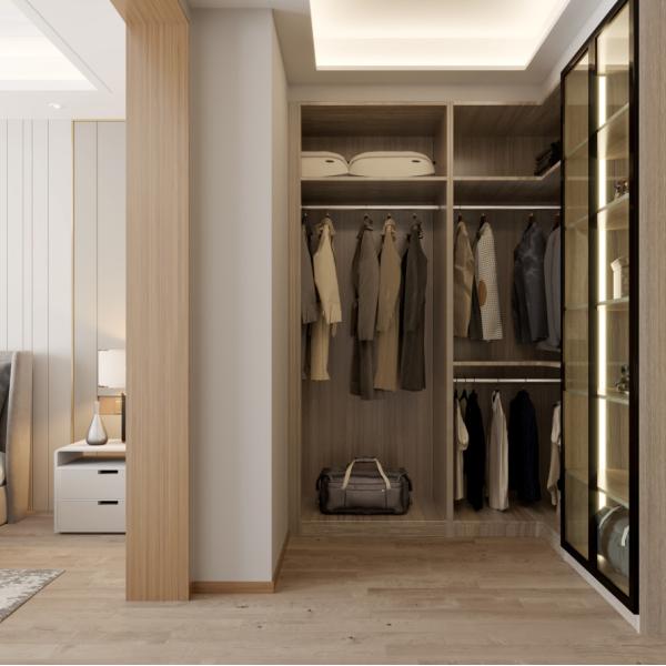 Quality Premade 6x6 Walk In Closet Cupboard Dressing Room Wooden Lacquer for sale