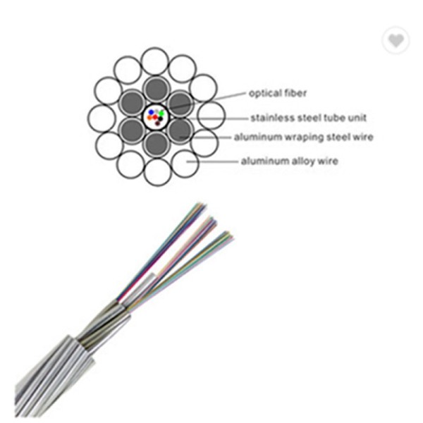 Quality G652D G655 24 Core OPGW Optical Fiber Ground Wire for sale