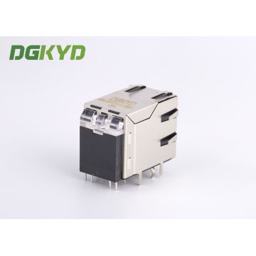 Quality Industrial Dual Deck USB Rj45 Connector Cat 5e Rj45 Connector With USB , G/Y LED for sale