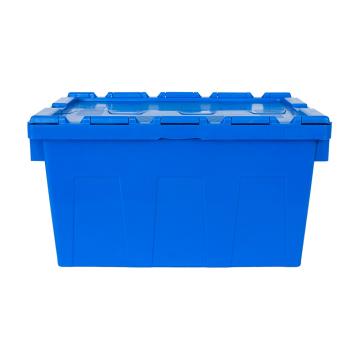 Quality Transport Attached Lid Tote Container with Plastic Moving Crate in Customized for sale