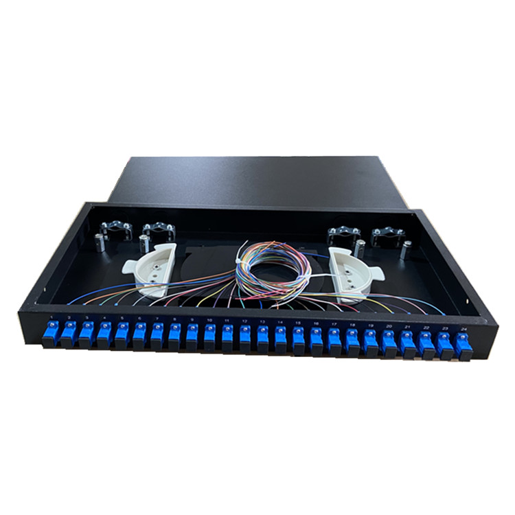 Fixed Rack Mount Fiber Optic Patch Panel 1U 19" 24 Port ODF SC Simplex ...