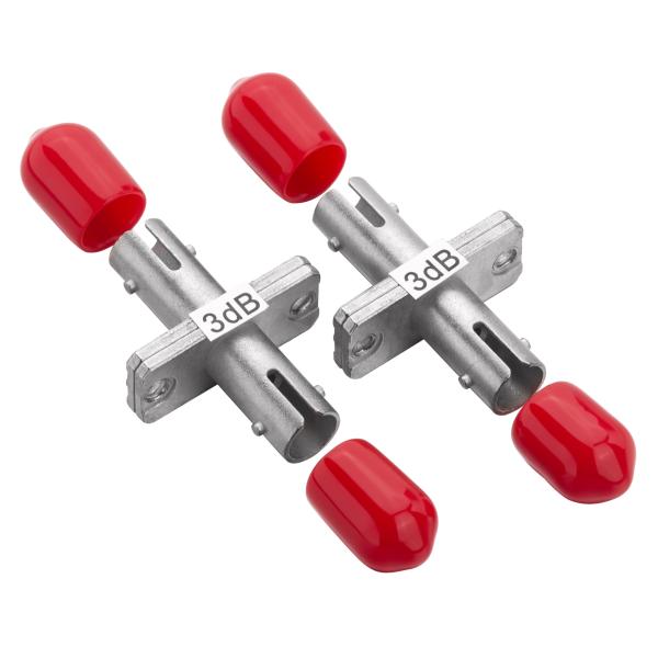 Quality CATV 1640nm Fiber Optic Attenuator 3dB Single Mode Red Cap ST Simplex for sale
