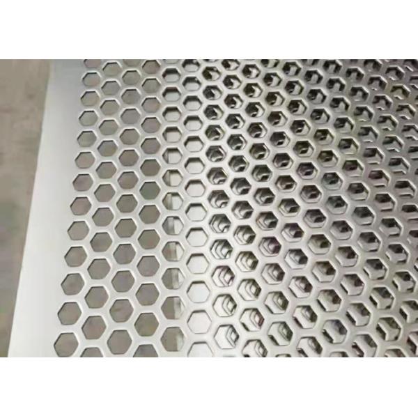 Quality Length 2m 7mm Hexagonal Hole Perforated Metal Mesh White for sale