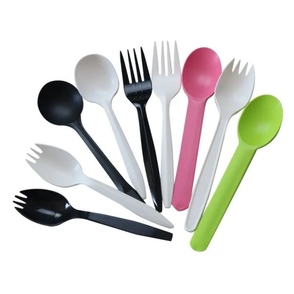 Quality Ecofriendly PLA Disposable Tableware Fork Spoon And Knife Set Compostable for sale