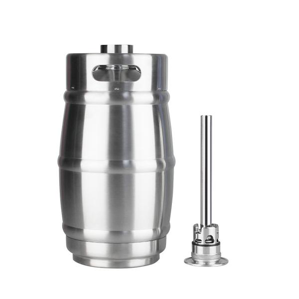 Quality Stainless Steel 304 Flat Bottom Empty 5L Draught Beer Keg for sale