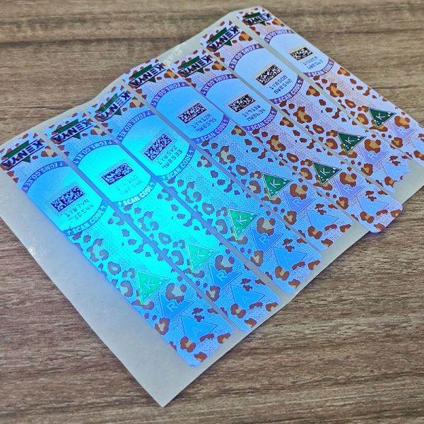 Quality Durable Custom Security Stickers Waterproof Vinyl Rectangle Barcode Glossy for sale