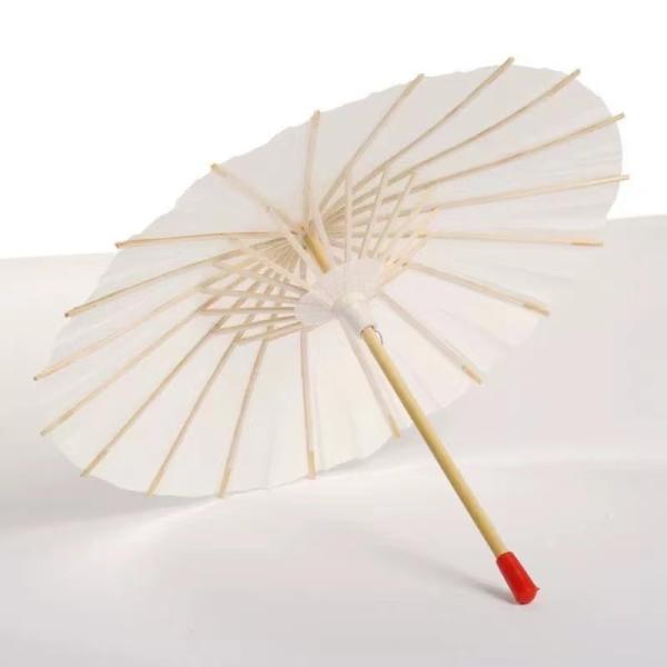 Quality Handmade Props White Japanese Paper Umbrella with Customized Designs Logo for sale