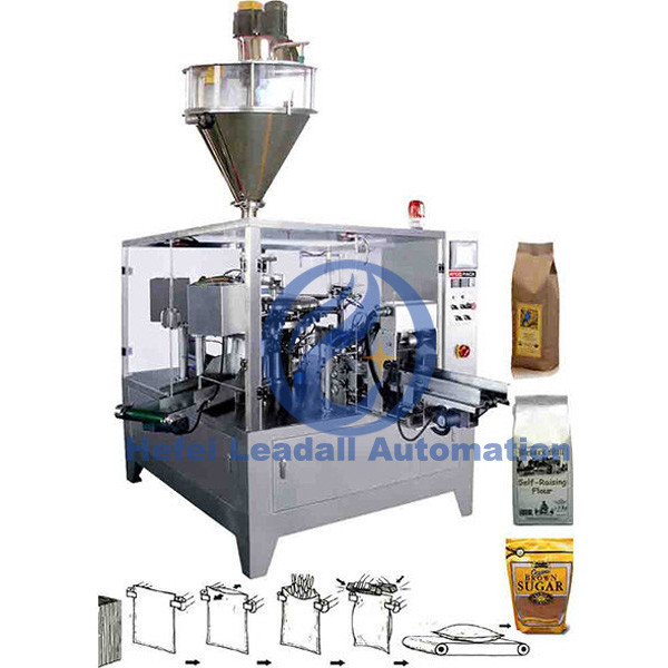 Quality 100G To 5KG Premade Bag Packing Machine Electric Pneumatic Driven High Security for sale