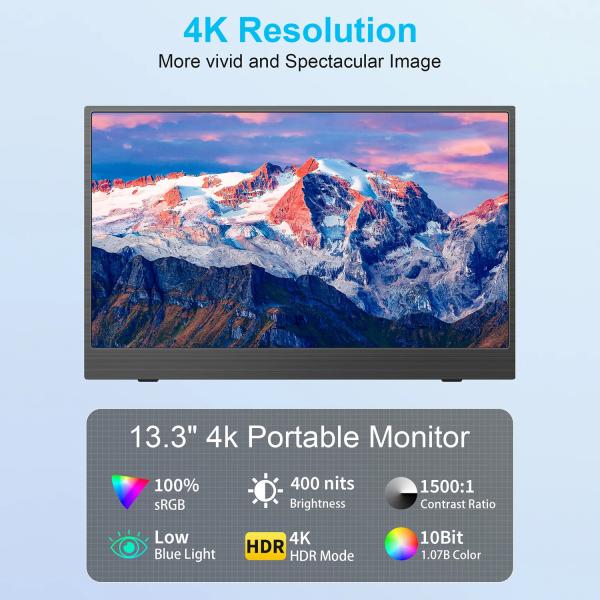 Quality UHD IPS 4K Usb C Tablet External Display Portable Monitor Screen 17.3 Inch for sale