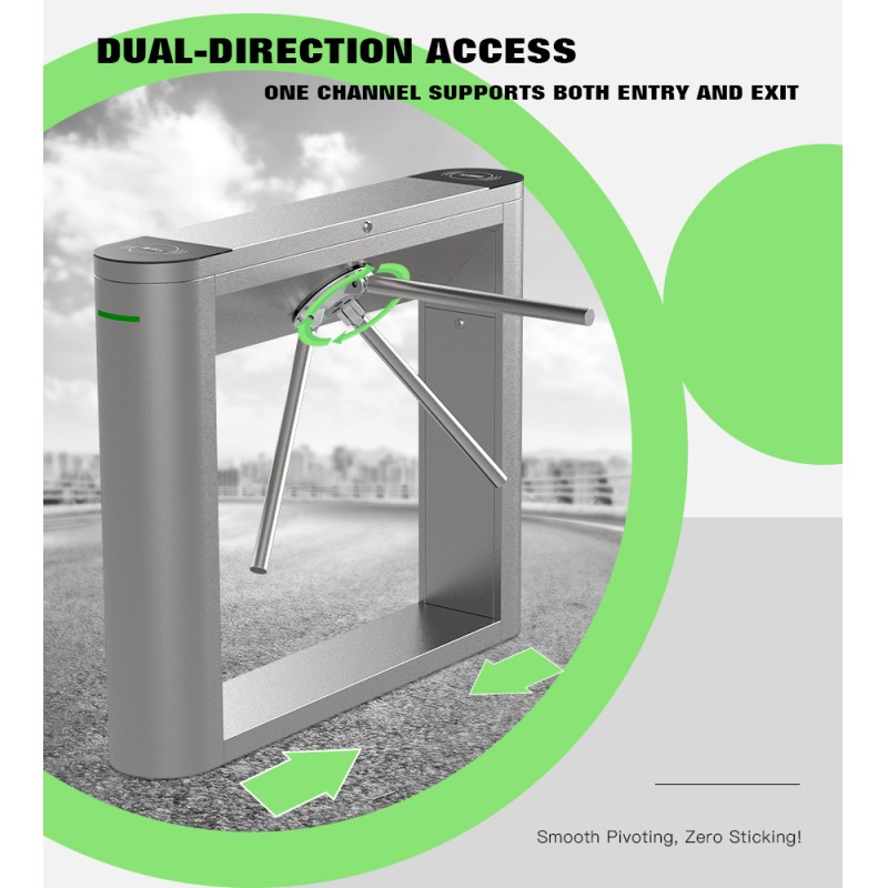 CW321 Semi-Automatic Tripod Turnstile Gate side view displaying compact long-body design and access control integration points