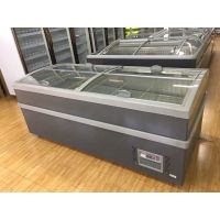 Quality 220 V 50hz Top Glass Sliding Door Deep Chest Freezer For Dairy Products for sale