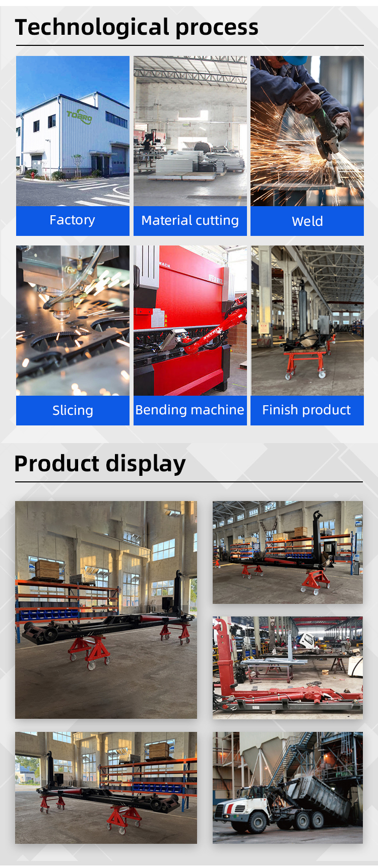Hooklift system technical diagram and specifications