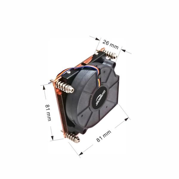 Quality 81x81x26mm Higher Power Cooper Skived Heat Sink With Cooling Fan for sale