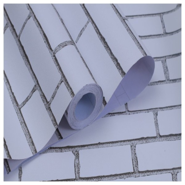 Quality OEM 3D Gray Brick Wallpaper 4ft 2ft Width 3D Brick Wallpaper Self Adhesive for sale