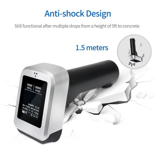 Quality LED Display Handheld Bluetooth Barcode Scanner Wireless 1D 2D Barcode Scanner for sale