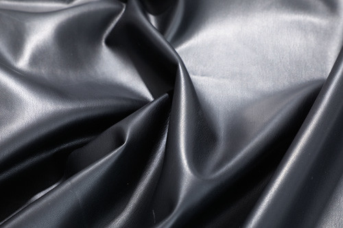 Quality Permeable 137cm PU Leather Black Solid Durable For Outwear for sale