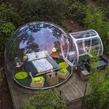 Quality 1mm PVC Transparent Bubble Tent With Tunnel Inflatable Camping Tents for sale
